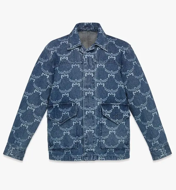 Mcm Lauretos Monogram Denim Jacket