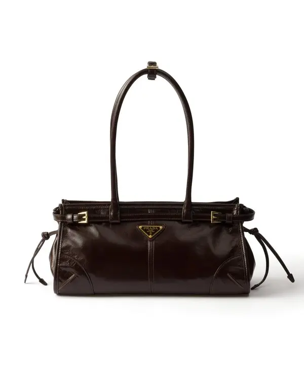 Prada Medium Leather Handbag - Brown
