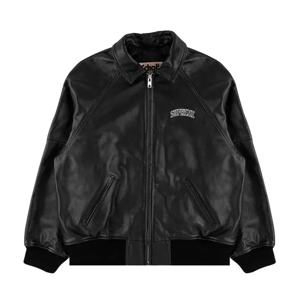 Supreme Martin Wong Leather Varsity Jacket