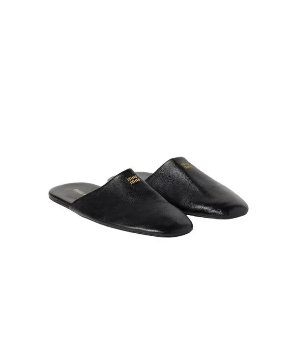 Miu Miu Leather Slippers