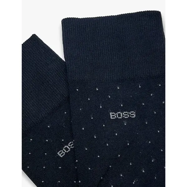 BOSS Dotted Cotton-blend Crew Socks