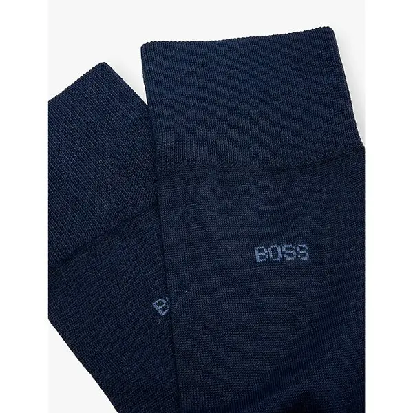 BOSS George Branded Cotton Socks - Dark Blue