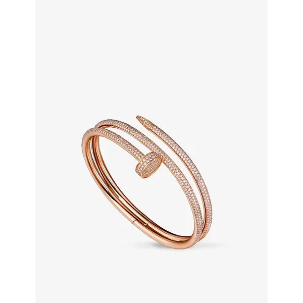 Cartier Juste Un Clou 18ct Rose-gold And 3.61ct Brilliant-cut Diamond Double Bracelet - One-color