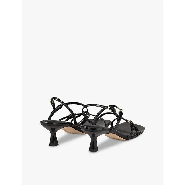 Sandro Strappy Square-toe Leather Heeled Sandals - Noir / Gris