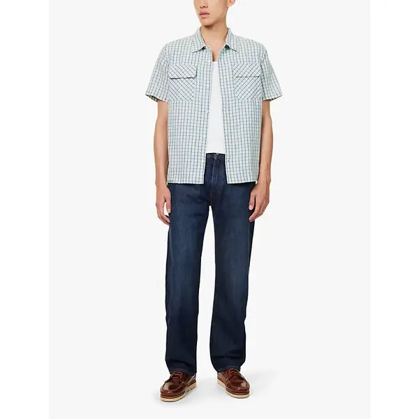LEVI'S 555 Whiskering Straight Leg Mid-rise Denim Jeans