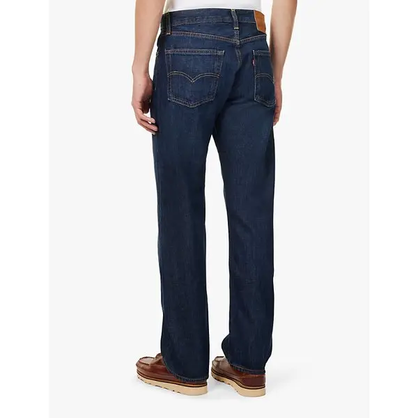 LEVI'S 555 Whiskering Straight Leg Mid-rise Denim Jeans