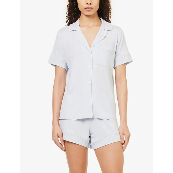 Eberjey Gisele Piped-trim Stretch-jersey Pyjamas