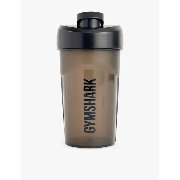 GYMSHARK Brand-print Plastic Shaker Bottle - Black