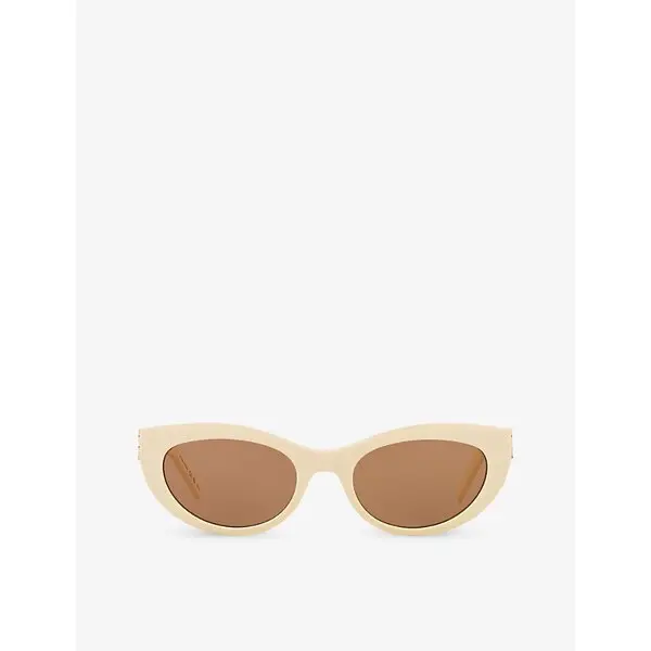 Saint Laurent Slm115 Oval-frame Sunglasses - White