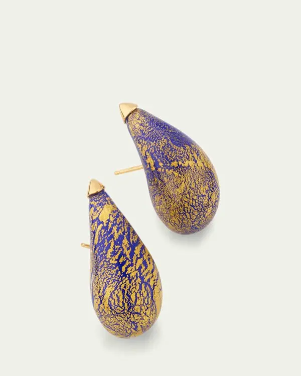 Bottega Veneta Glass Drop Earrings - Midniteblu