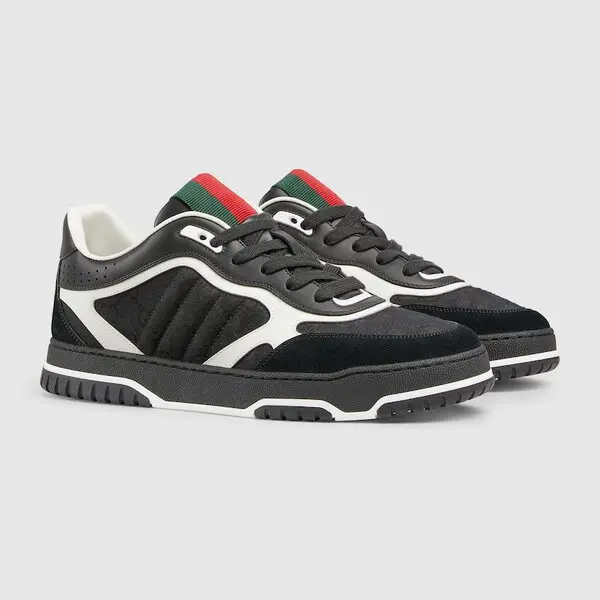 Gucci Re-web Leather Sneaker - Black