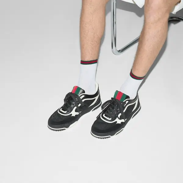 Gucci Re-web Leather Sneaker - Black