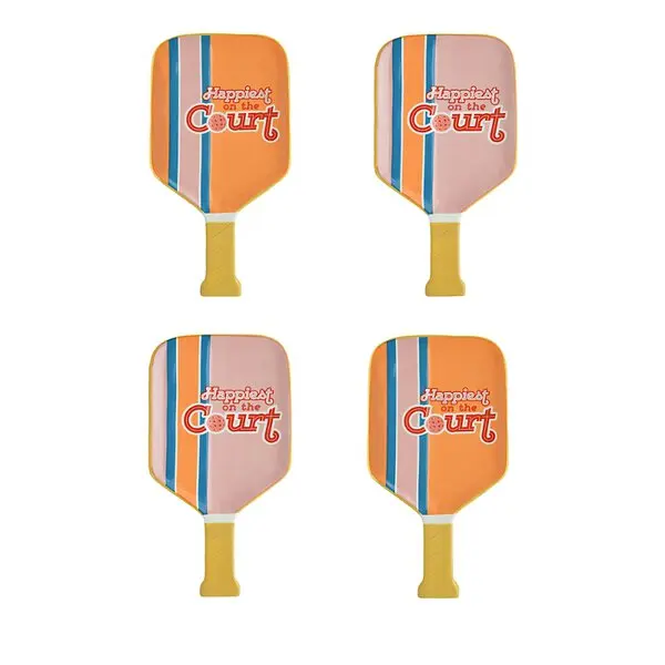 GODINGER Pickleball Appetizer Plates, Set Of 4 - Multi
