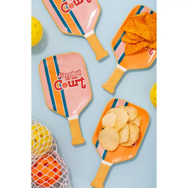 GODINGER Pickleball Appetizer Plates, Set Of 4