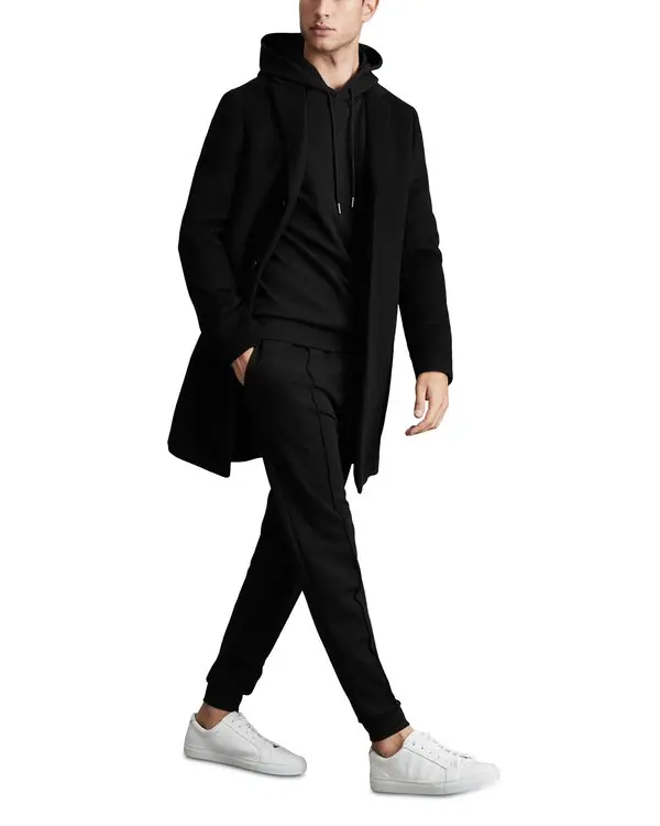 REISS Fabien Interlock Hoodie - Black