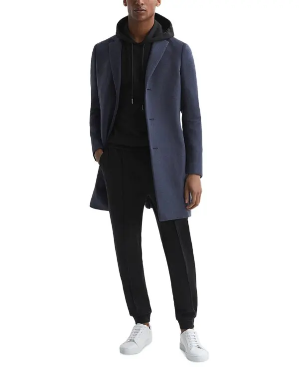 REISS Fabien Interlock Hoodie - Black