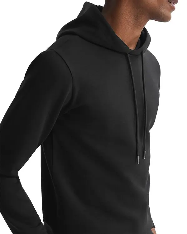 REISS Fabien Interlock Hoodie - Black