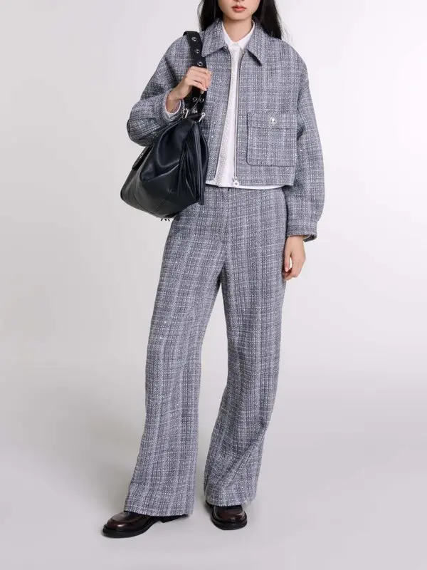Maje Cotton Short Tweed Jacket