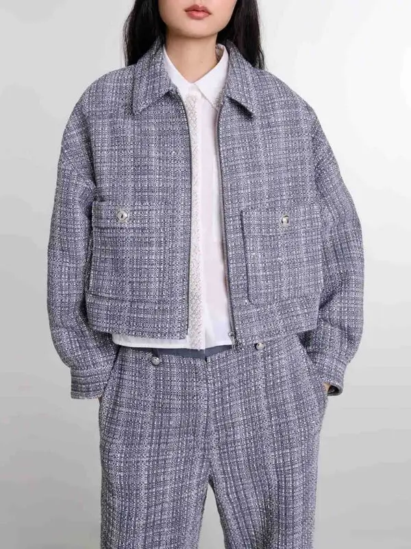 Maje Cotton Short Tweed Jacket