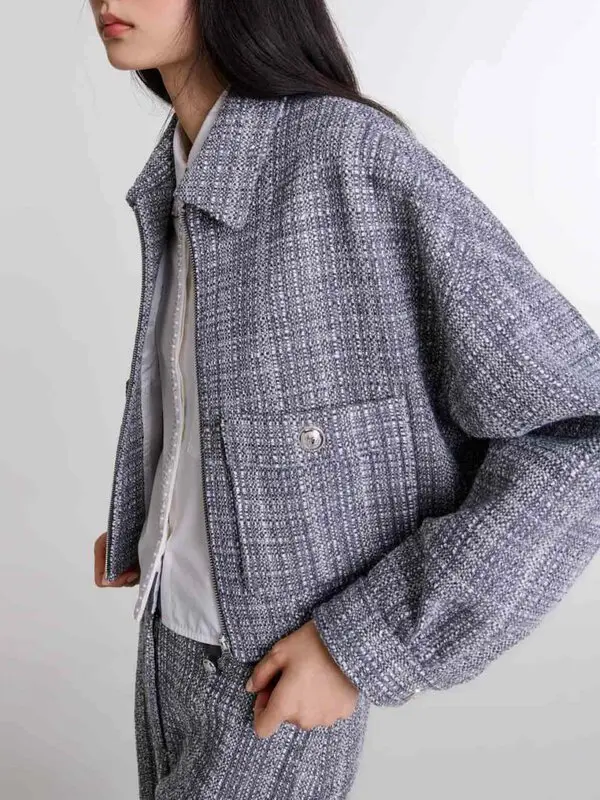 Maje Cotton Short Tweed Jacket