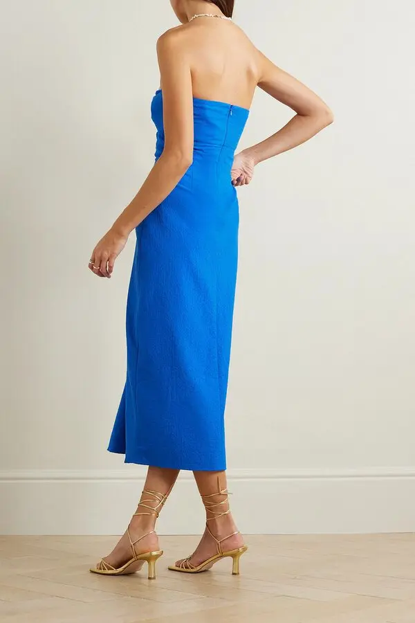 Mara Hoffman Samara Strapless Cutout Midi Dress In Cobalt Blue - 70% Off |  Editorialist