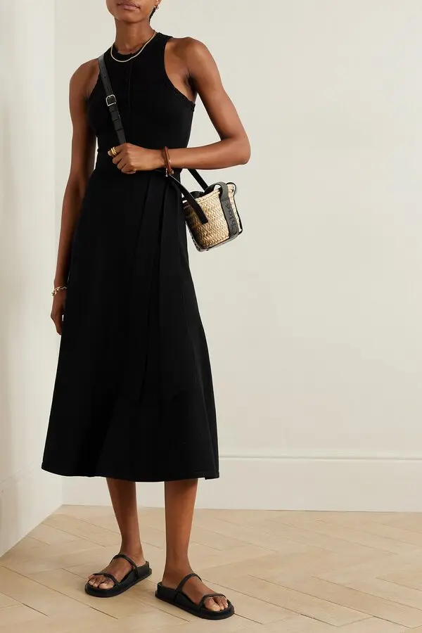 JOSLIN Isabel Cotton And Cashmere-blend Midi Dress