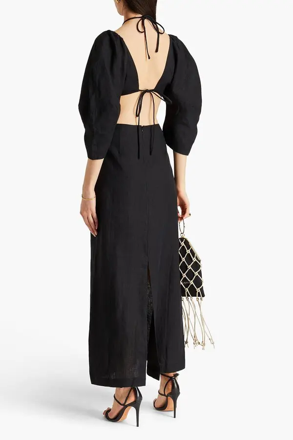 Mara Hoffman Celia Cutout Hemp Midi Dress