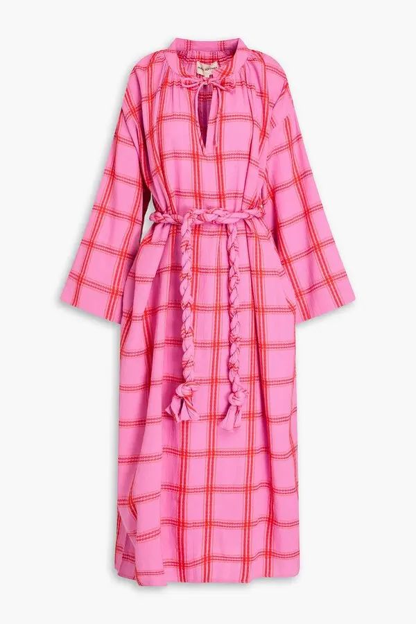 Mara Hoffman Lysa Checked Cotton-jacquard Midi Dress