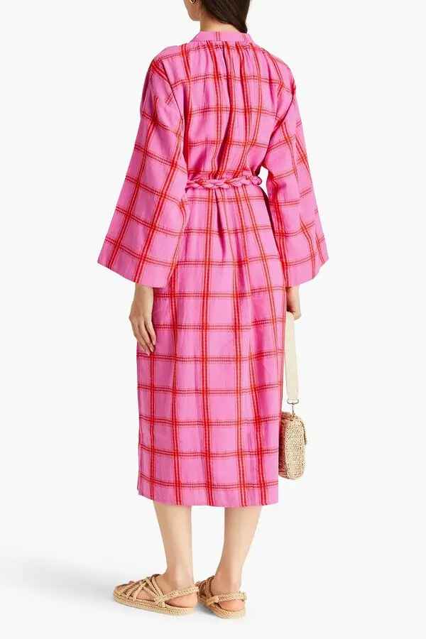 Mara Hoffman Lysa Checked Cotton-jacquard Midi Dress