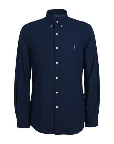 Polo Ralph Lauren Slim Fit Stretch Poplin Shirt Shirt Midnight Size Cotton, Elastane - Blue