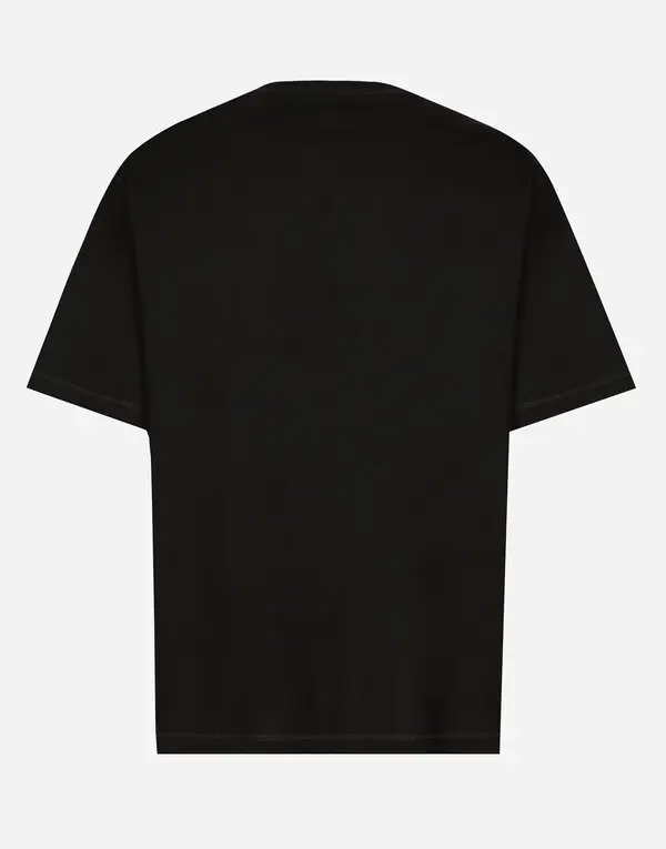 Dolce & Gabbana Cotton T-shirt With Branded Tag - Black