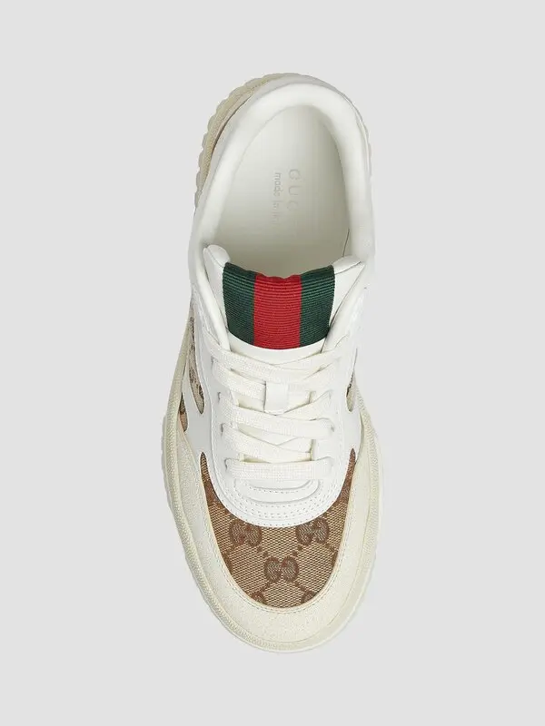 Gucci Re-web Leather Sneakers - Ivory