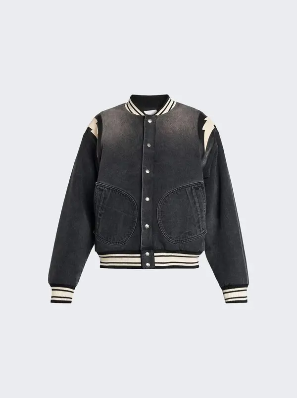 Rhude Denim Lighting Bomber Jacket - Black