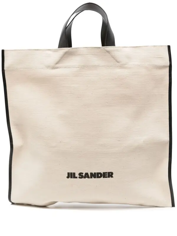 Jil Sander Logo-Print Tote Bag In Neutrals - 3% Off