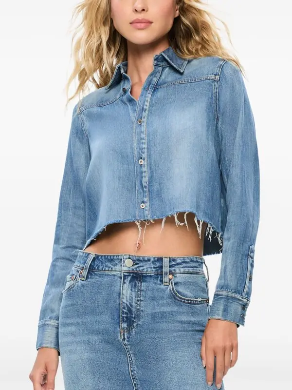 Alice + Olivia Finely Denim Shirt - Blue