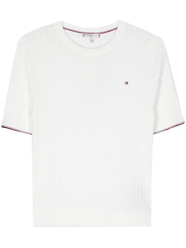 Tommy Hilfiger Logo-embroidered Knitted Top