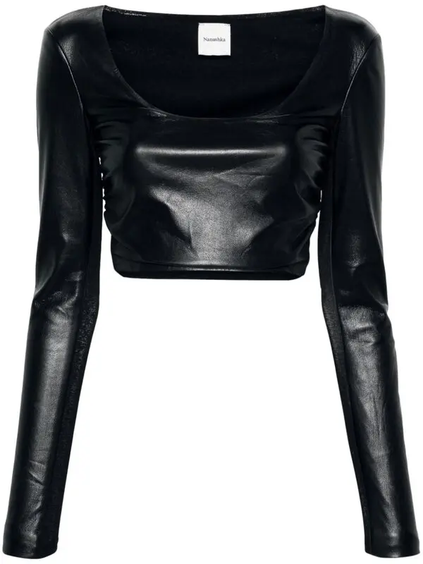 Nanushka Scoop-neck Ruched Crop Top
