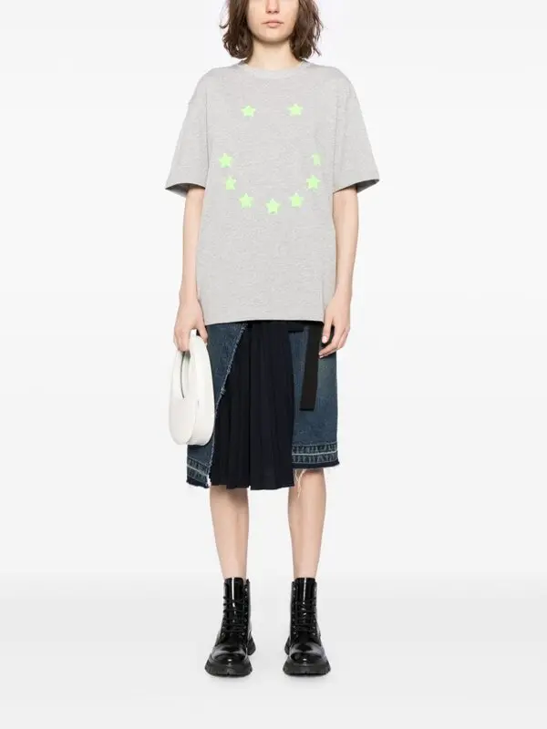 GROUND ZERO Star-print Cotton T-shirt - Grey