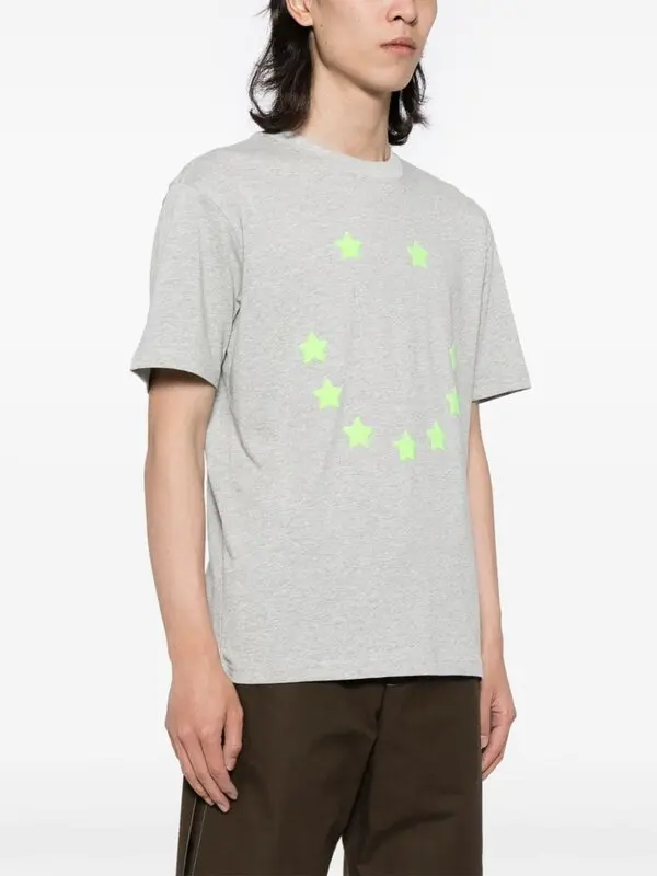 GROUND ZERO Star-print Cotton T-shirt - Grey