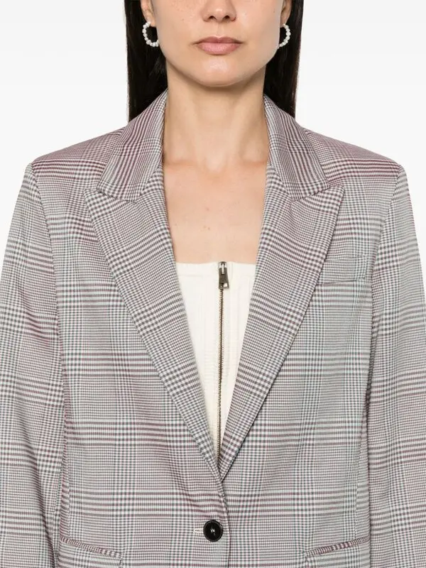 FORTE_FORTE Single-breasted Checked Blazer - Pink