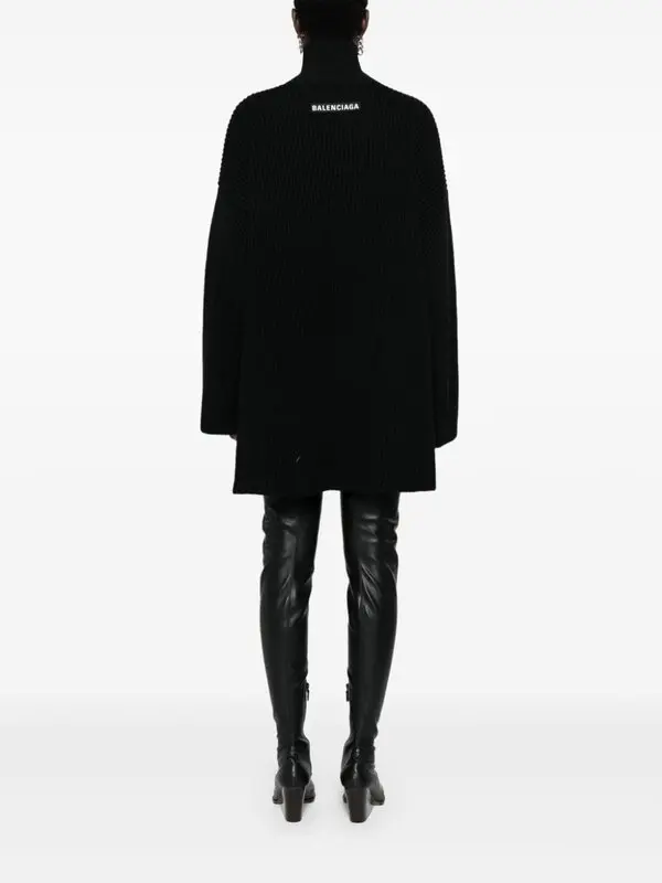 Balenciaga Logo-appliqué Ribbed Jumper