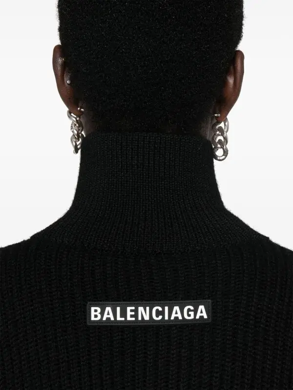Balenciaga Logo-appliqué Ribbed Jumper