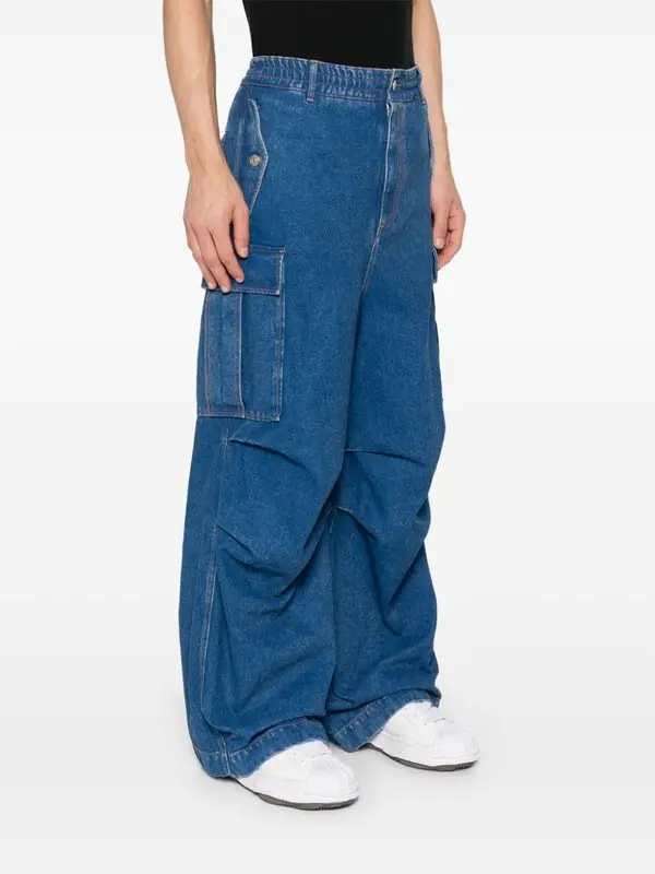 Marni Logo-patch Cargo Jeans - Blue