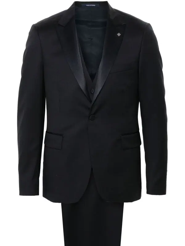 Tagliatore Satin-trim Dinner Suit - Blue