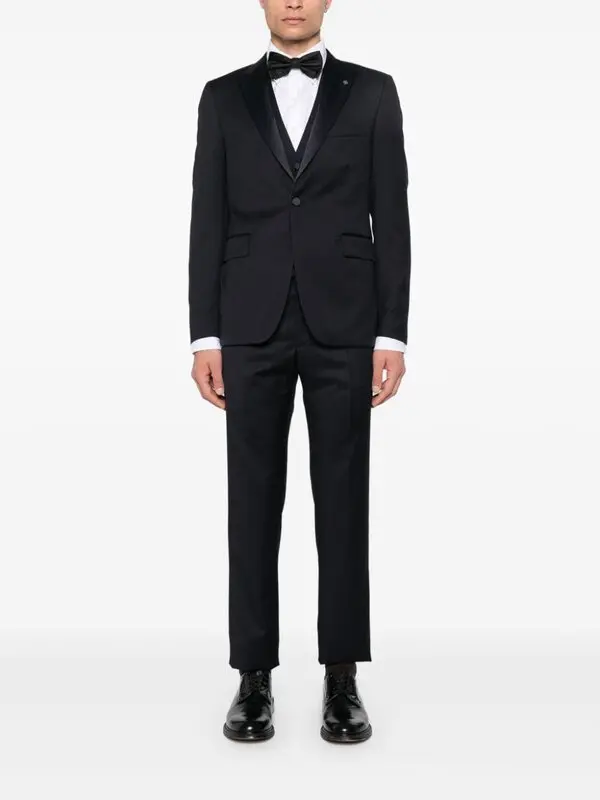 Tagliatore Satin-trim Dinner Suit - Blue