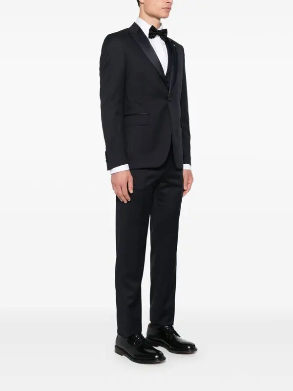 Tagliatore Satin-trim Dinner Suit - Blue