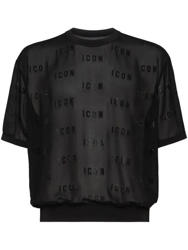 Dsquared2 Logo-appliqué Mesh T-shirt