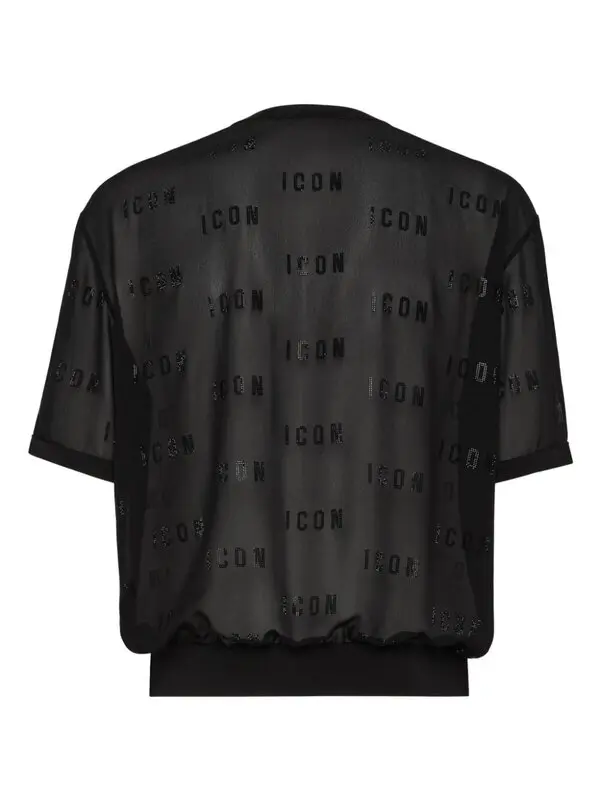 Dsquared2 Logo-appliqué Mesh T-shirt