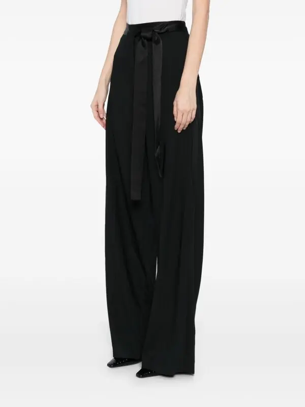 David Koma Satin Bow Wide-leg Trousers