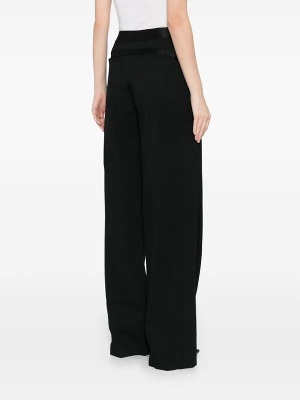 David Koma Satin Bow Wide-leg Trousers